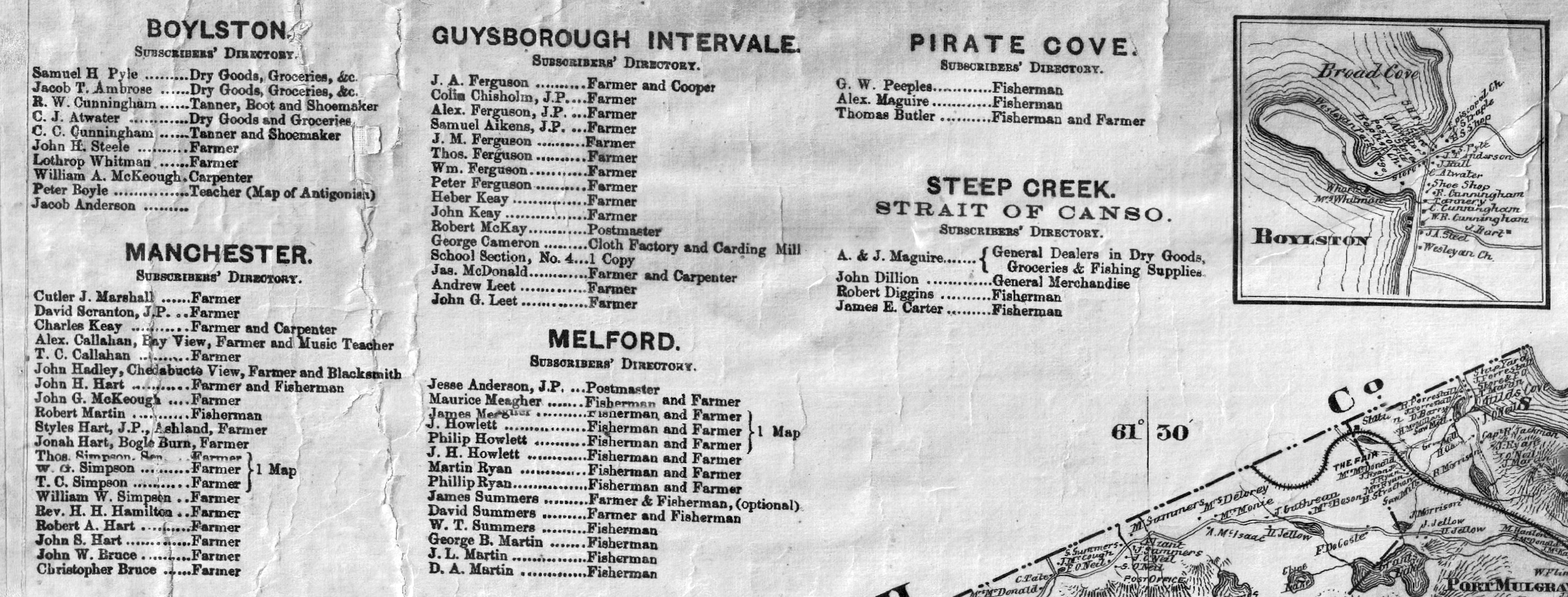 AF Church 1864 Guysborough Co. Map