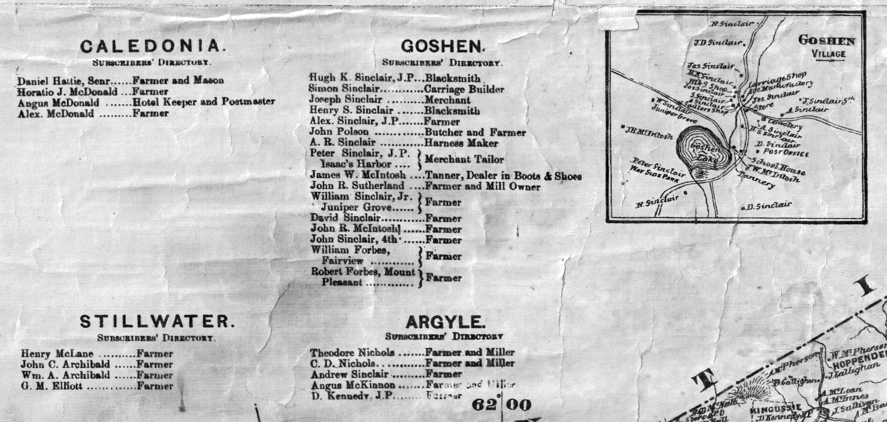AF Church 1864 Guysborough Co. Map