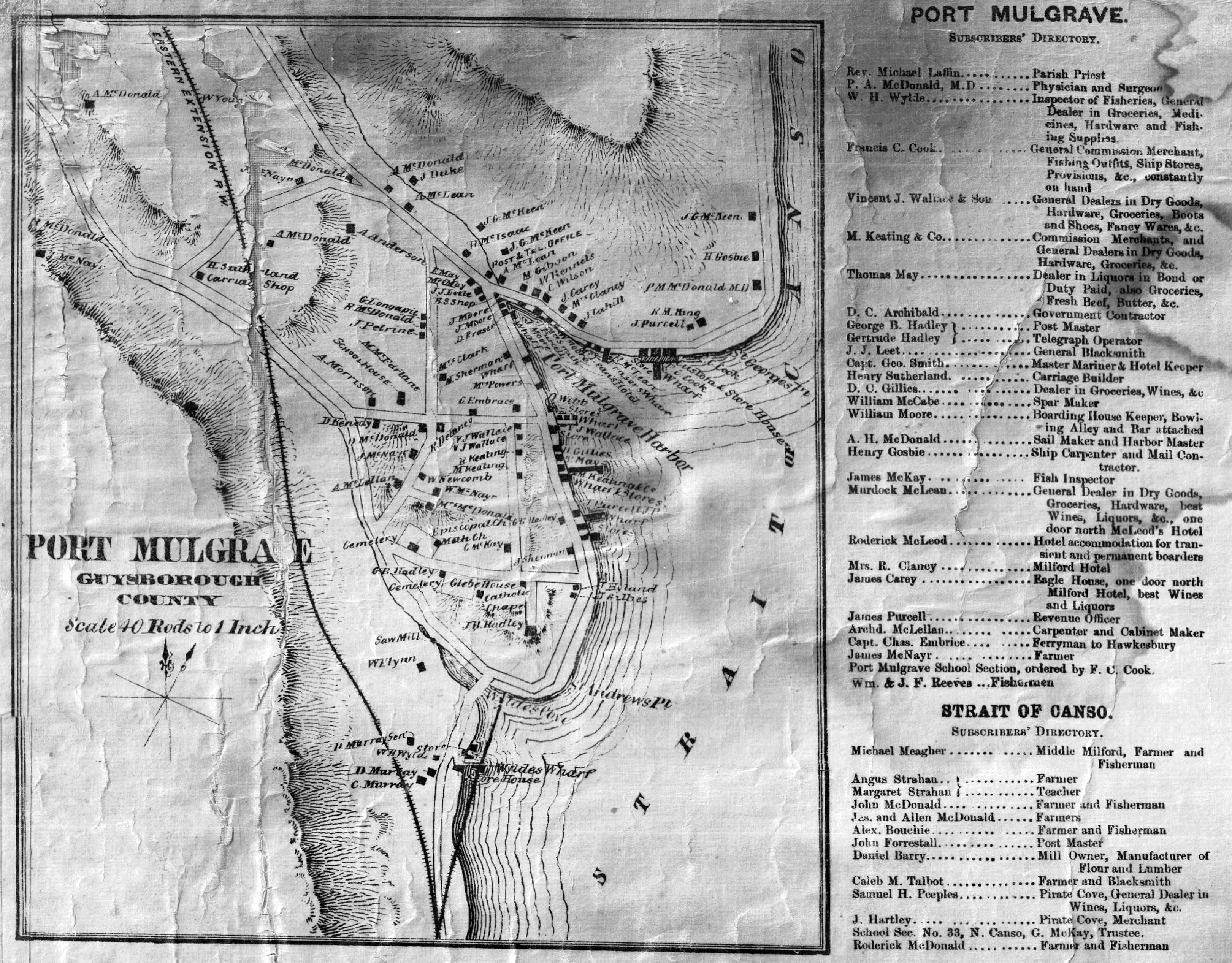 AF Church 1864 Guysborough Co. Map